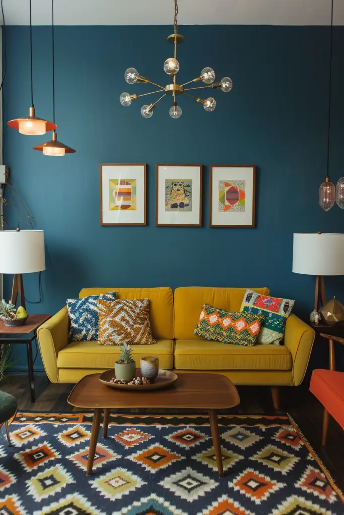 Mid-Century Modern Meets Eclectic Bohemian in These Vibrant Living Room ...